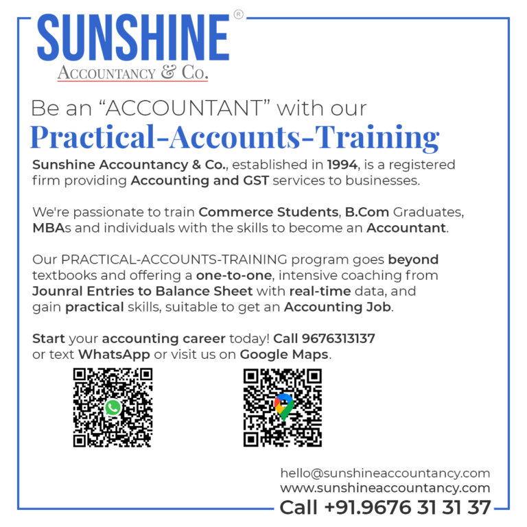Practical Accounting Training at Sunshine Accountancy - Sunshine ...